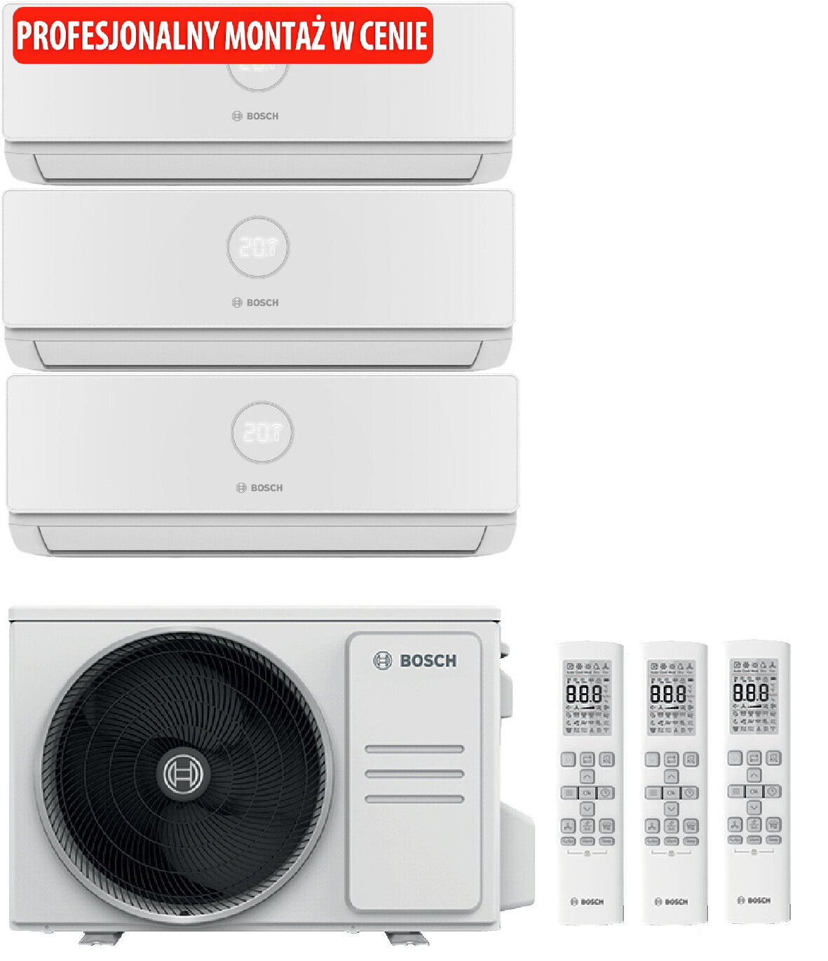 Klimatyzator Multi Split, Pompa ciepła powietrze - powietrze BOSCH Climate CL5000M 79/3E (3 ...