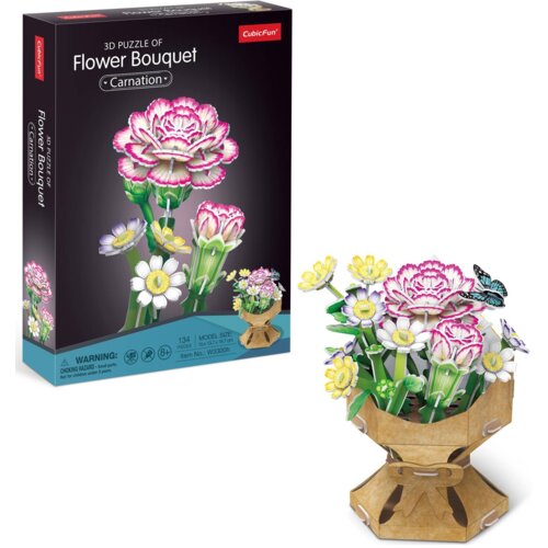 Puzzle 3D CUBIC FUN Flower Bouquet Goździki W3300H (134 elementy) cena ...
